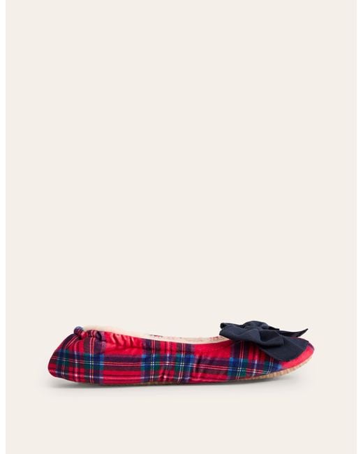 Boden Bow Slippersred And Check | Lyst