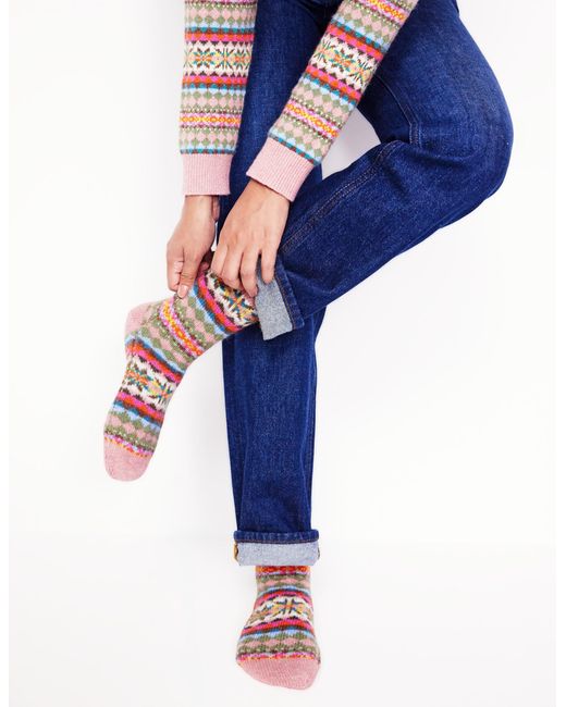 Boden Cosy Fair Isle Socksfairisle in Blue | Lyst