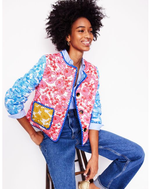 Boden Chelsea Quilted Jacket in Blue | Lyst UK