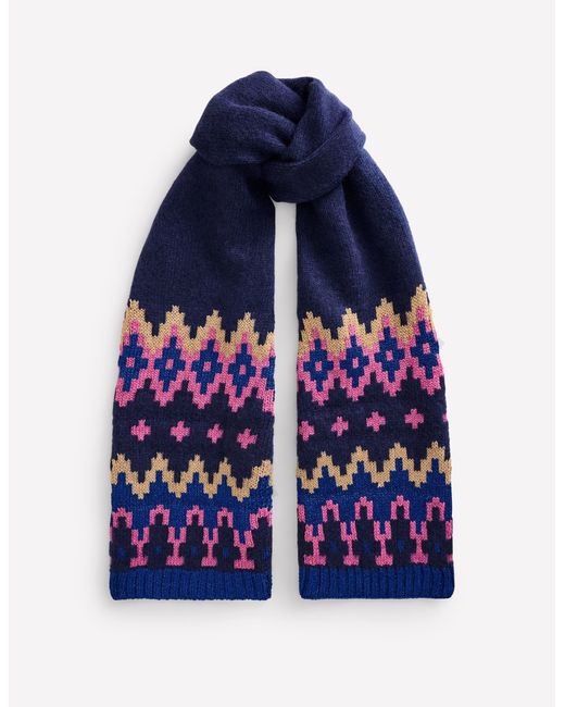 Boden Chunky Fair Isle Scarfnavy in Pink | Lyst UK