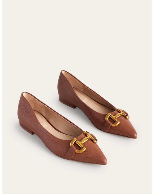 Boden Iris Snaffle Ballet Flat in Brown | Lyst UK