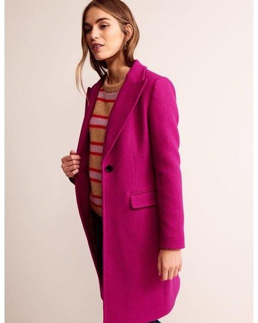 Boden Canterbury Textured Coat in Pink | Lyst
