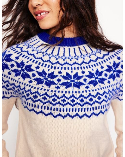 Boden Eleanor Fair Isle Jumperwarm Ivory in Blue | Lyst