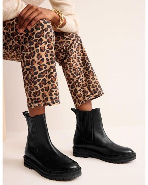 Boden Sadie Chunky Chelsea Boots in Black | Lyst