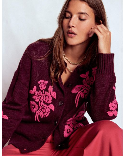 Boden Natalie Embroidered Cardigan | Lyst UK