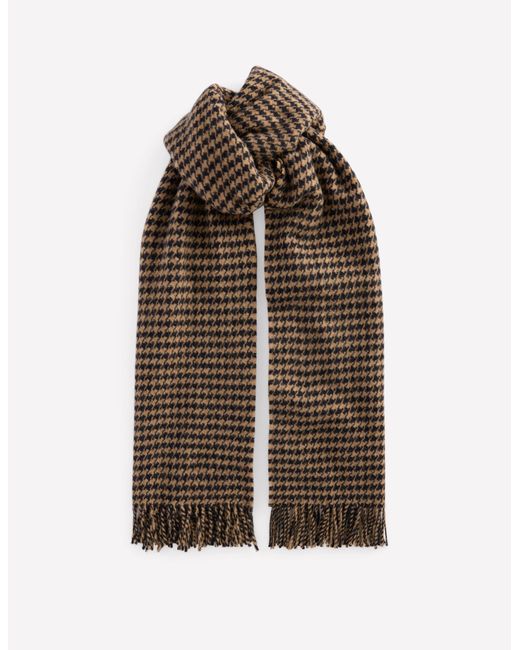 Boden Houndstooth Blanket Scarf in Brown | Lyst UK