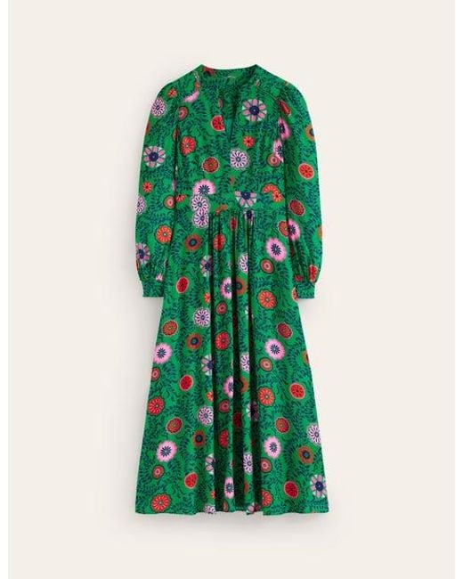 Boden Zoe Trim Detail Midi Dress in Green | Lyst