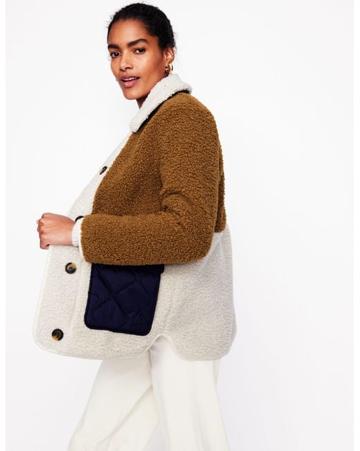 Boden Borg Quilted Coat in Brown | Lyst UK