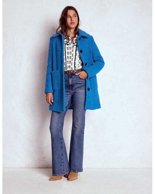 Boden Carlisle Textured Coat in Blue | Lyst
