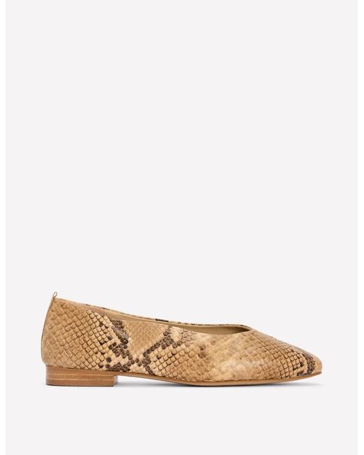 Boden High Cut Stitch Detail Flats in Natural | Lyst UK