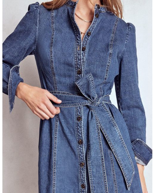 Boden Bre Denim Short Dress in Blue | Lyst UK