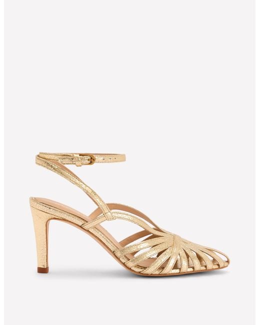 Boden Heeled Cage Sandals in Natural | Lyst