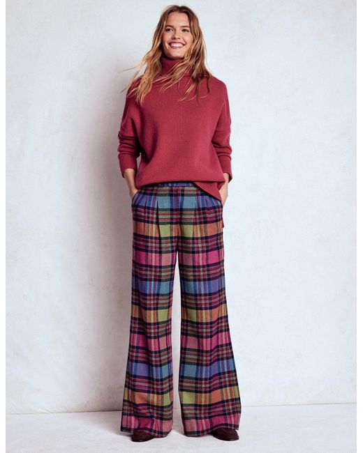 Boden Kensington Wool Trousers in Red | Lyst UK