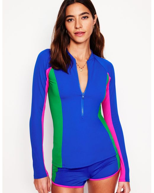 Boden Sun Safe Raglan Rash Vest in Blue | Lyst