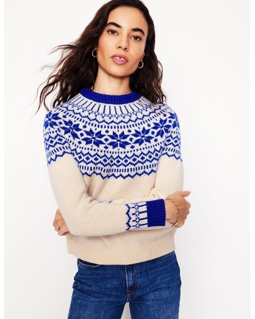 Boden Eleanor Fair Isle Jumper in Blue | Lyst
