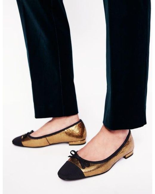 Boden Toe Cap Ballet Flat Metallic | Lyst