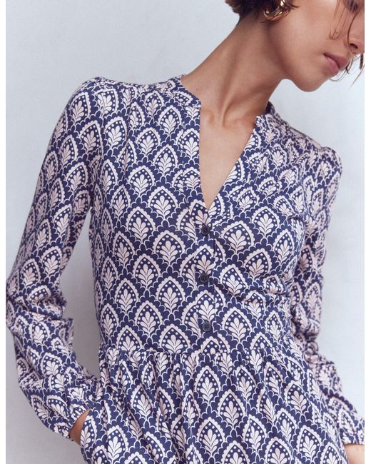 Boden Amy Short Jersey Dress-French, Petal Terrace in Purple | Lyst UK