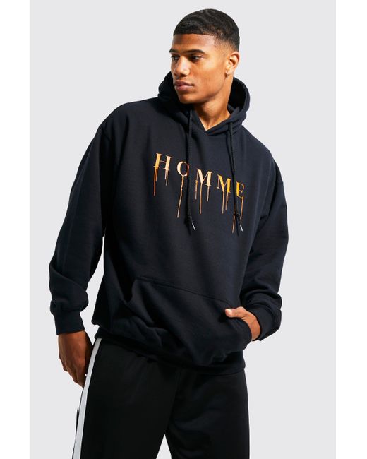 Boohoo Oversized Homme Drip Hoodie In Black Lyst