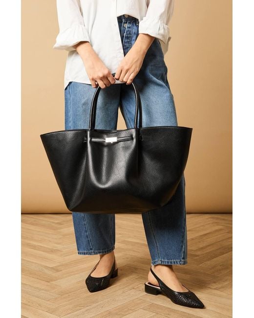 Oasis Topic Faux Leather Top Handle Tote Bag in Blue | Lyst