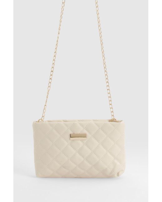 Boohoo Quilted Basic Cross Body Bag in Blue | Lyst