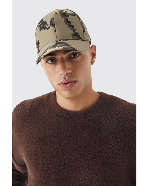 BoohooMAN Pixelated Camo Cap in Green for Men | Lyst UK