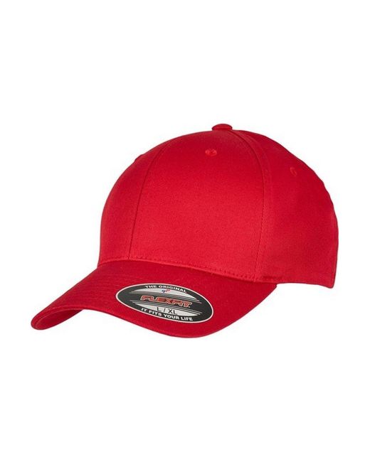 BoohooMAN Yupoong Flexfit Organic Cotton Baseball Cap in Red for Men ...