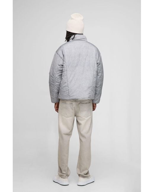 BoohooMAN Oversized Boxy Fit Washed Nylon Padded Funnel Neck Puffer ...