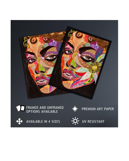 BoohooMAN Artery8 Abstract Colourful Woman Portrait Mosaic Artwork Wall ...