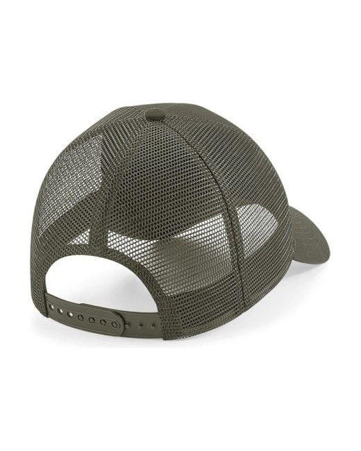 BoohooMAN Beechfield Patch Snapback Trucker Cap in Green for Men | Lyst UK