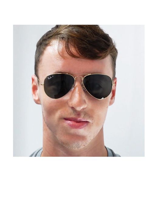 BoohooMAN Ray-ban Aviator Matt Gold Brown Gradient Sunglasses in ...