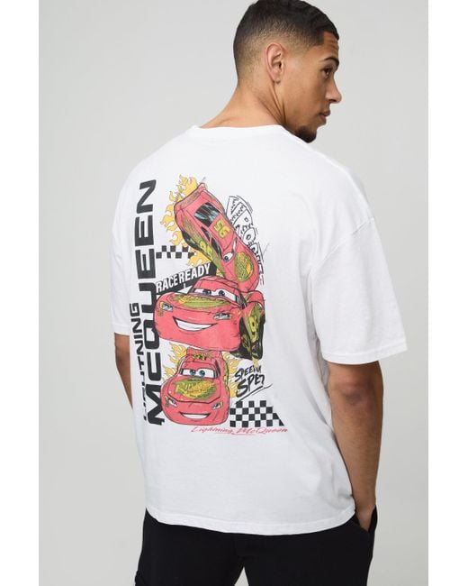 BoohooMAN Oversized Disney Lightning Mcqueen License Print T-Shirt in ...