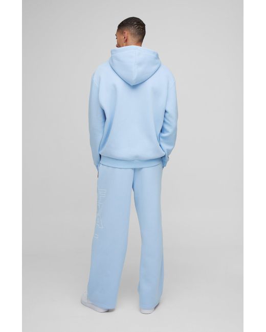 BoohooMAN Oversized Official Outline Zip Through Hooded Tracksuit in ...