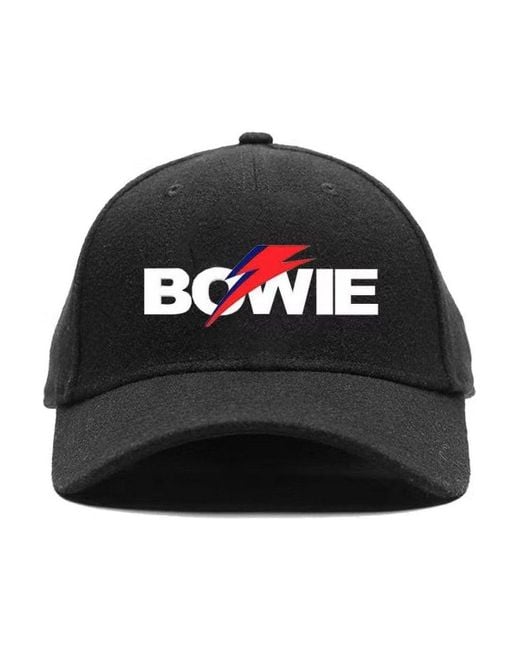 BoohooMAN David Bowie Aladdin Sane Bolt Logo Baseball Cap in Black for ...