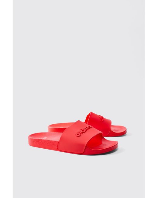 BoohooMAN Ofcl Sliders in Red for Men | Lyst