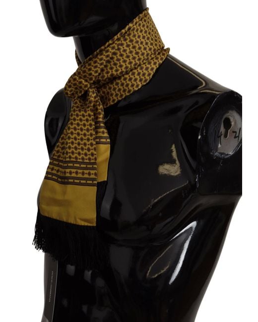 BoohooMAN Dolce & Gabbana Geometric Silk Scarf Ms6524 - Yellow Scarves ...