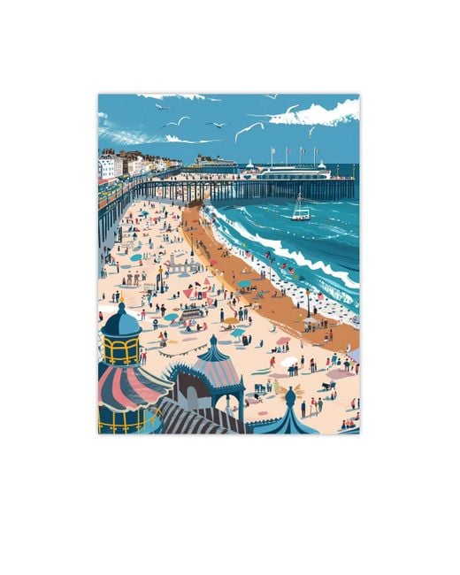 BoohooMAN Artery8 Brighton Pier Beach Holiday Colourful Painting Wall ...