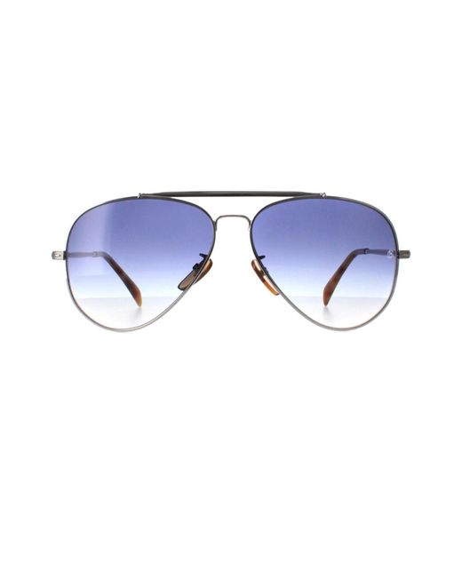 BoohooMAN David Beckham Aviator Palladium Silver Blue Gradient Db1004/s ...