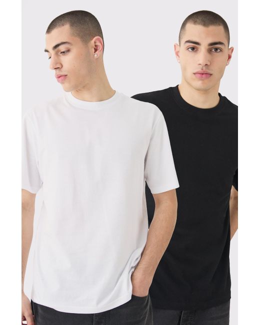 BoohooMAN 2 Pack Basic T-shirt in Black for Men | Lyst