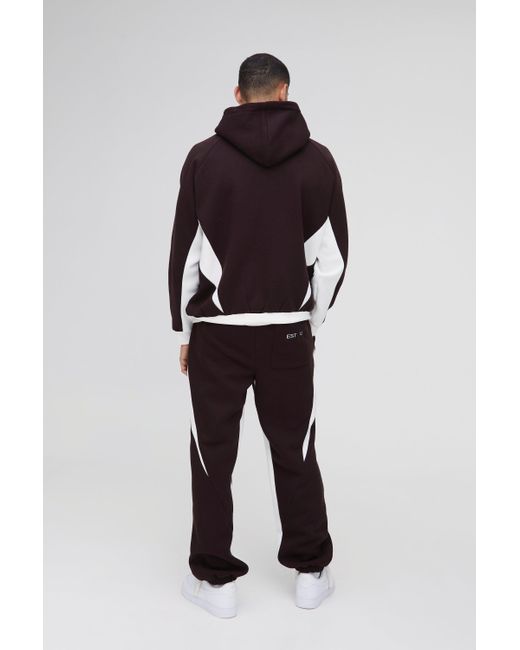BoohooMAN Oversized Colour Block Official Embroidered Zip Through ...