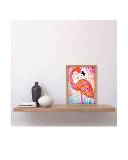 BoohooMAN Artery8 Flamingo Folk Art Watercolour Painting Artwork Framed ...