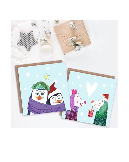 BoohooMAN Artery8 Festive Bright And Friendly Christmas Greeting Cards ...