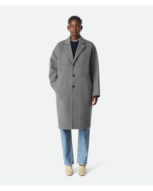 Bottega Veneta Double Splitable Cashmere Coat in Gray for Men | Lyst