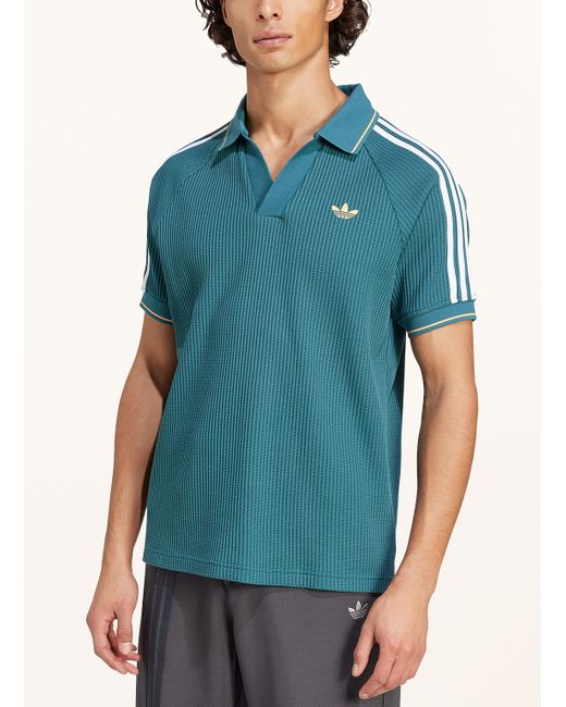 adidas Originals Poloshirt WAFFLE KNIT in Blau für Herren | Lyst DE
