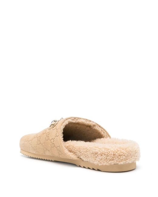 Gucci Neutral Horsebit Mules in Natural | Lyst