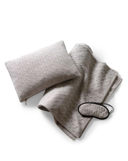 Ralph Lauren Home The Iconic Cable Cashmere Travel Set in Gray | Lyst