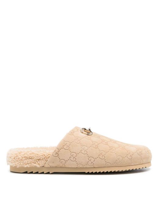 Gucci Neutral Horsebit Mules in Natural | Lyst