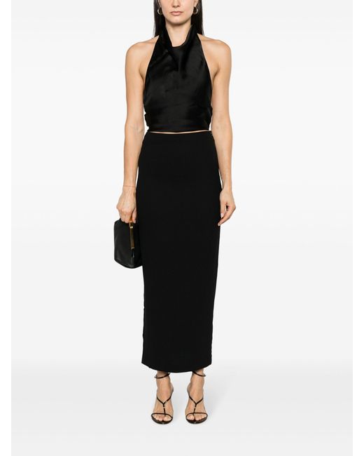 Matteau Crepe Maxi Skirt in Black | Lyst
