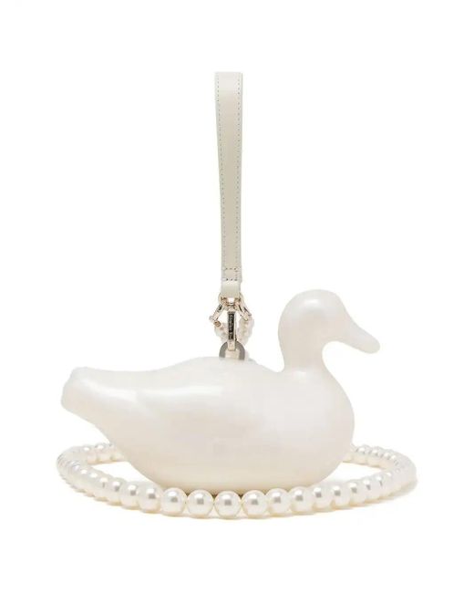Simone Rocha Pearl Duck Clutch Bag in White | Lyst