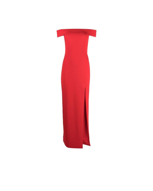 Solace London Red Martina Off The Shoulder Evening Dress Lyst