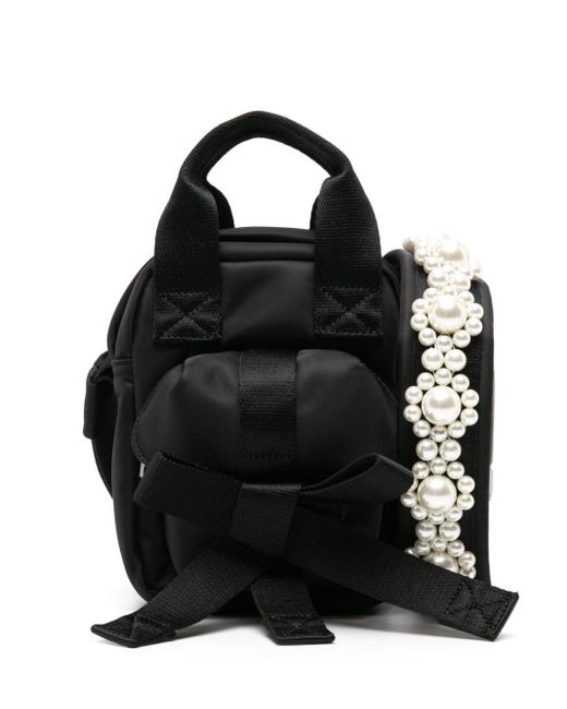 Simone Rocha Beaded Classic Bow Cross Body Bag in Black | Lyst UK